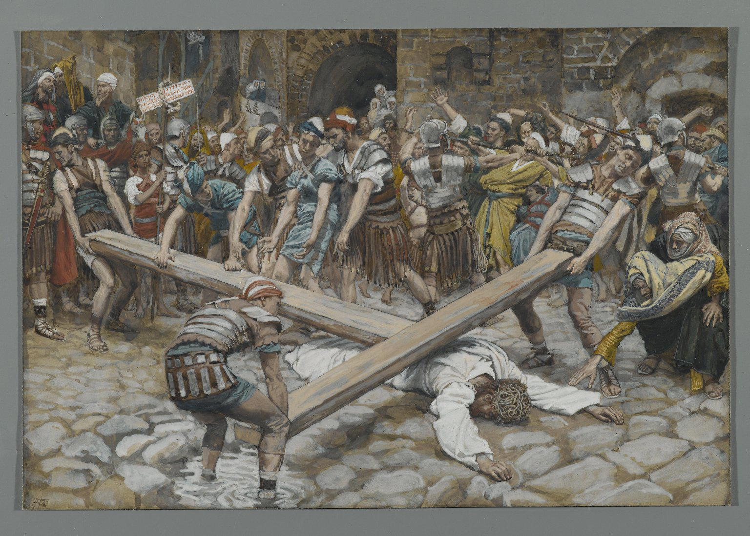 Simon the Cyrenian Compelled to Carry the Cross with Jesus (Simon de ...