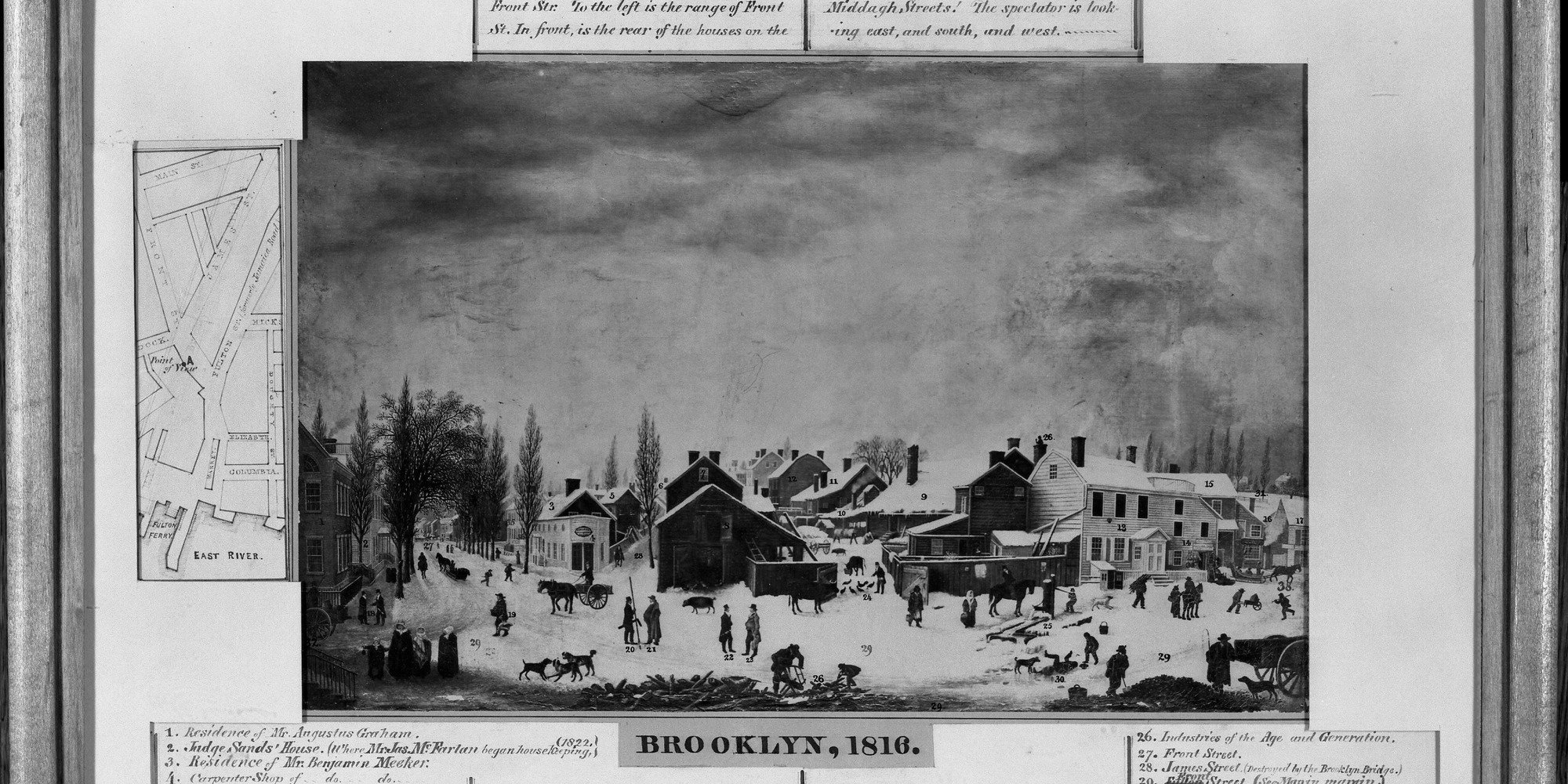 Key to "Winter Scene in Brooklyn" by Francis Guy · Brooklyn Museum