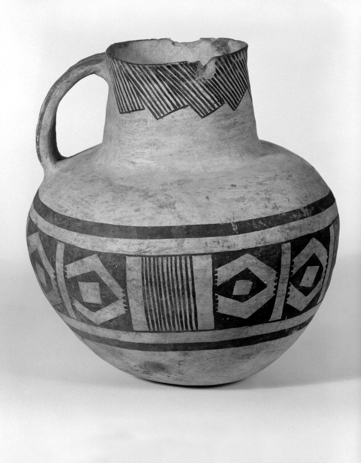Pitcher with Black on White Geometric Design · Brooklyn Museum