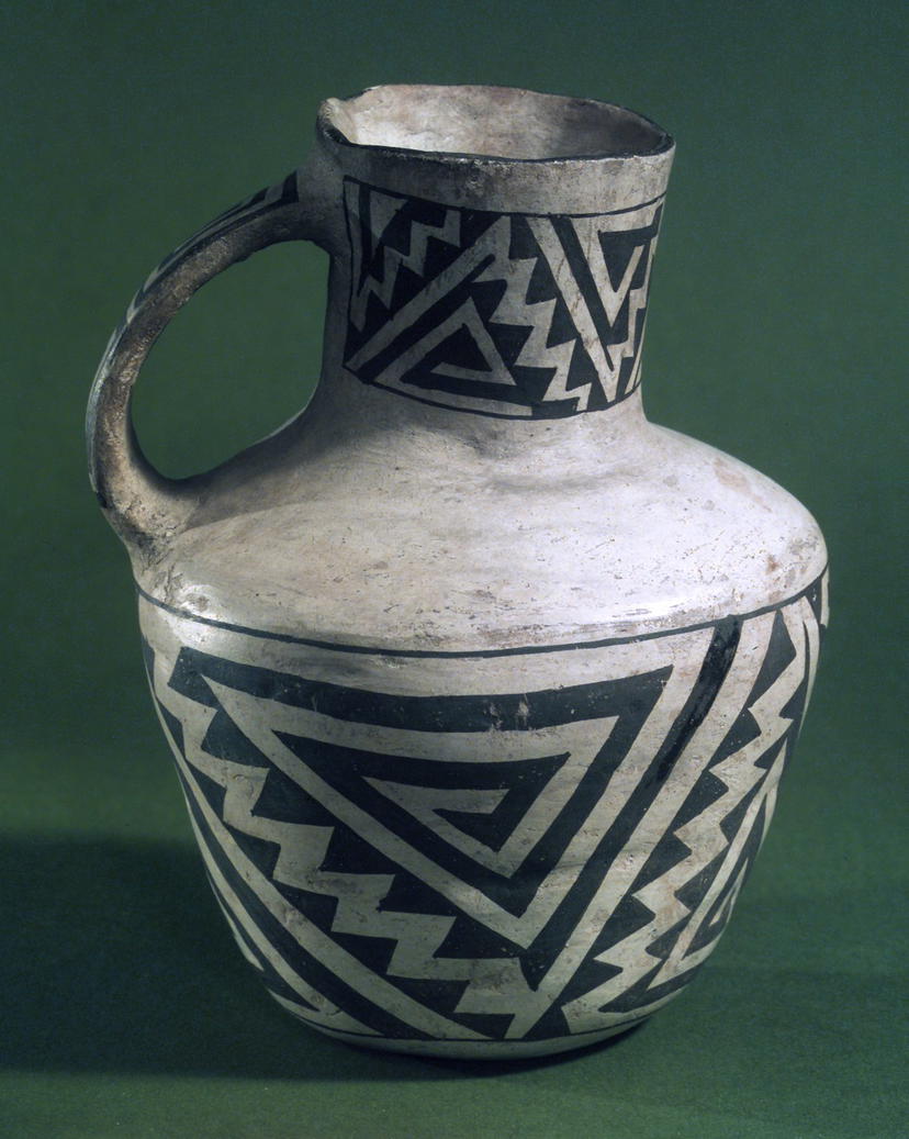 Pitcher with Black on White Geometric Designs · Brooklyn Museum