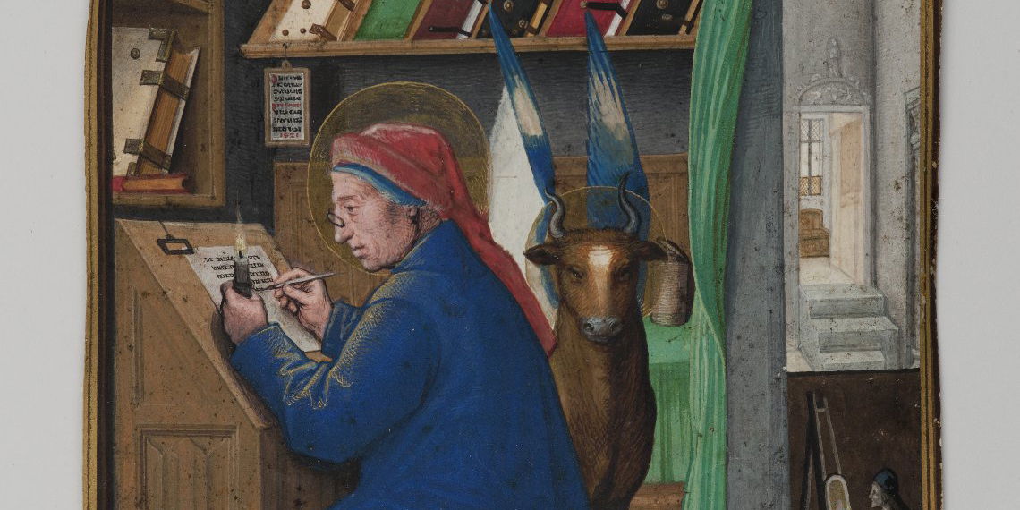 St. Luke Writing in Crown · Brooklyn Museum