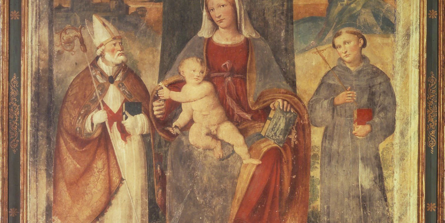Virgin and Child Between Saints Nicolas and Augustine · Brooklyn Museum