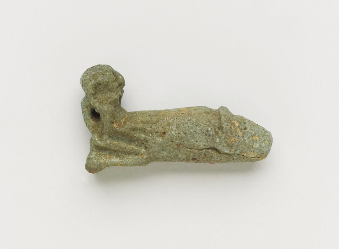 Small Figure of Kneeling, Aged Man as Amulet · Brooklyn Museum