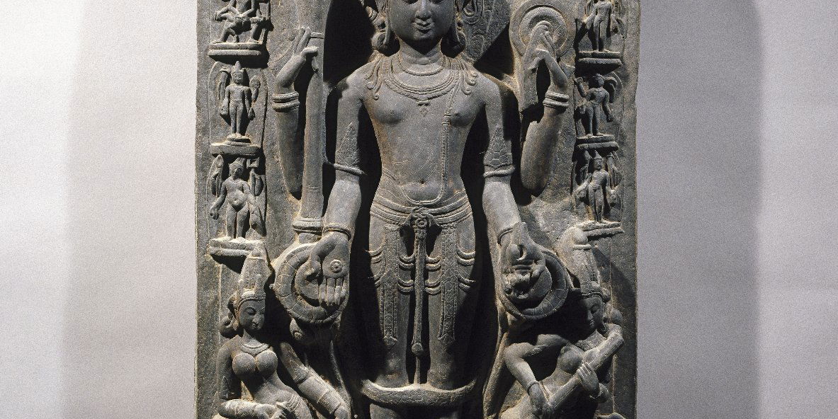 Stele with Vishnu, His Consorts, His Avatars, and Other Dieties ...