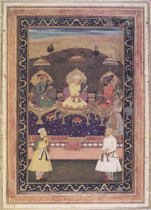 The Emperors Akbar, Jahangir, and Shah Jahan with Their Ministers and ...