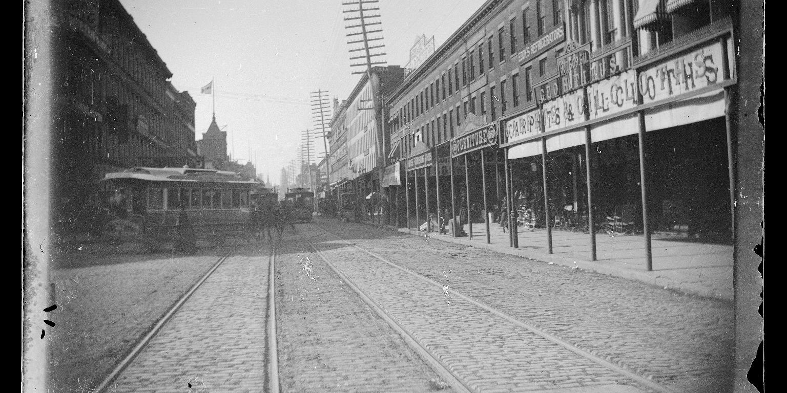 Fulton Street from Flatbush Avenue, toward City Hall, Brooklyn ...