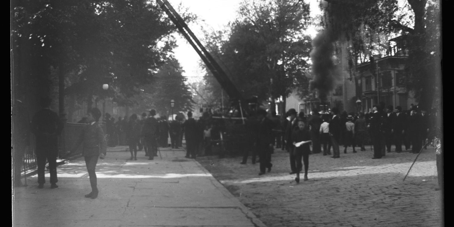 Scene at Talmage's Tabernacle Fire · Brooklyn Museum