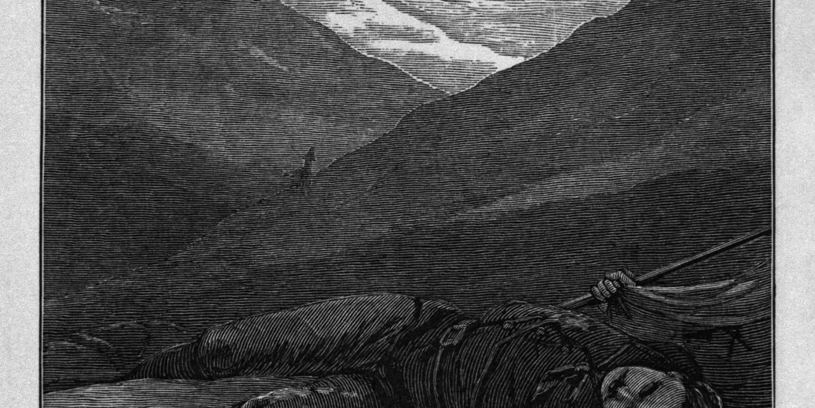 "There in the twilight cold and gray, / Lifeless, but beautiful, he lay ...