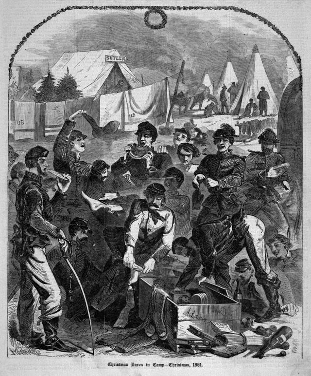 Christmas Boxes in Camp--Christmas, 1861 · Brooklyn Museum
