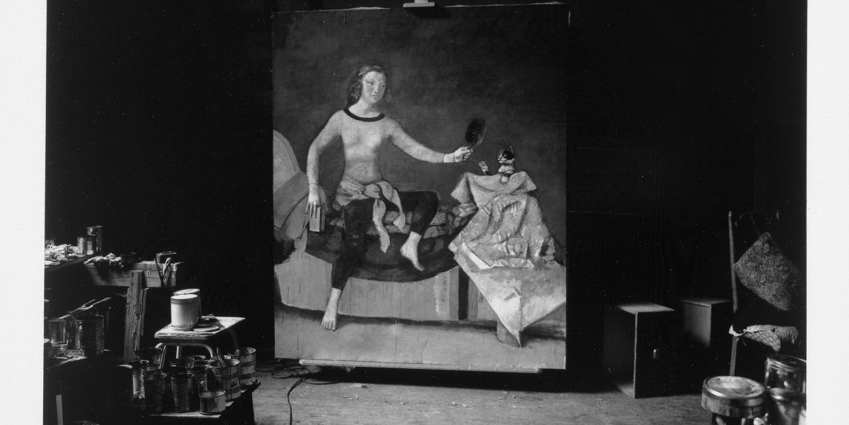 Atelier Balthus with Unfinished Painting "Cat with Mirror II ...
