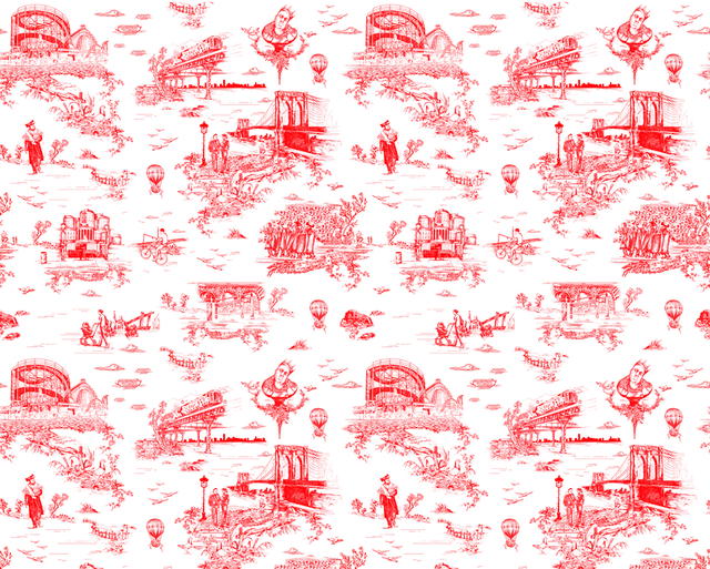 Wallpaper, "Brooklyn Toile" pattern · Brooklyn Museum