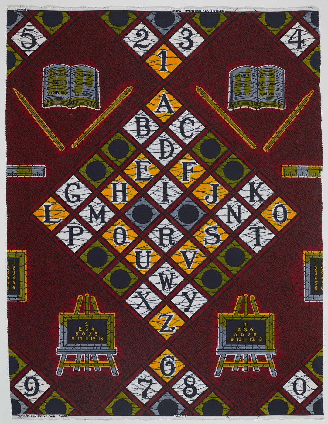 Wax Print Textile, ABC Pattern · Brooklyn Museum