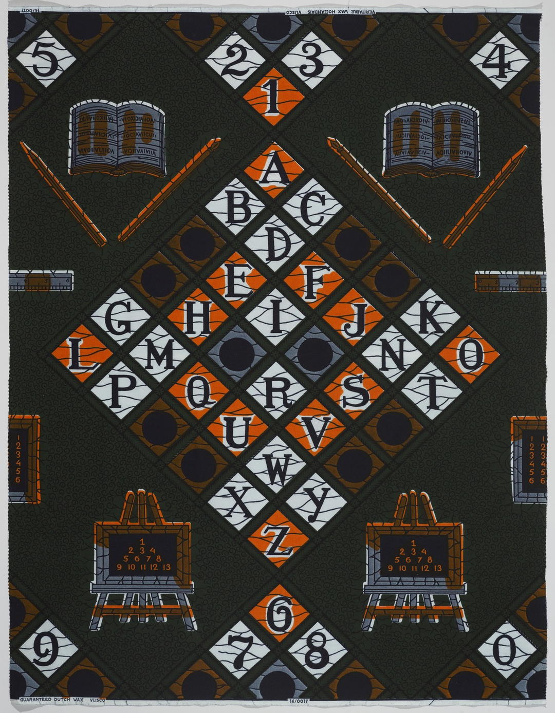Wax Print Textile, ABC Pattern · Brooklyn Museum