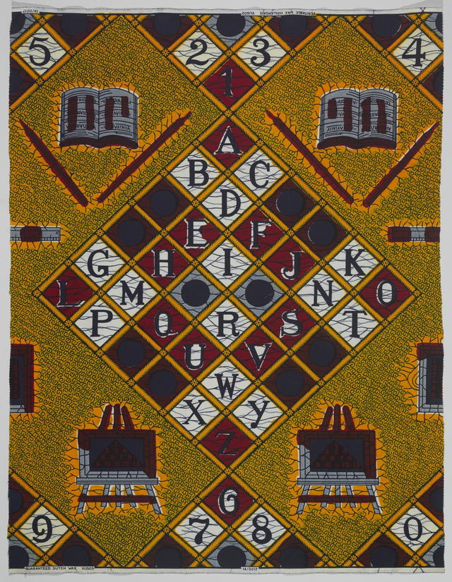 Wax Print Textile, ABC Pattern · Brooklyn Museum
