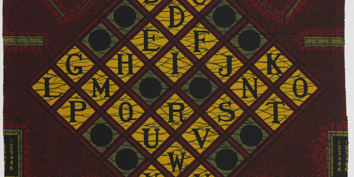 Wax Print Textile, ABC Pattern · Brooklyn Museum