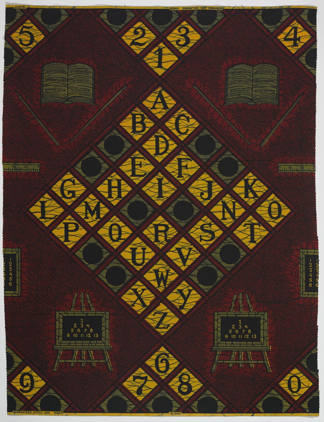 Wax Print Textile, ABC Pattern · Brooklyn Museum