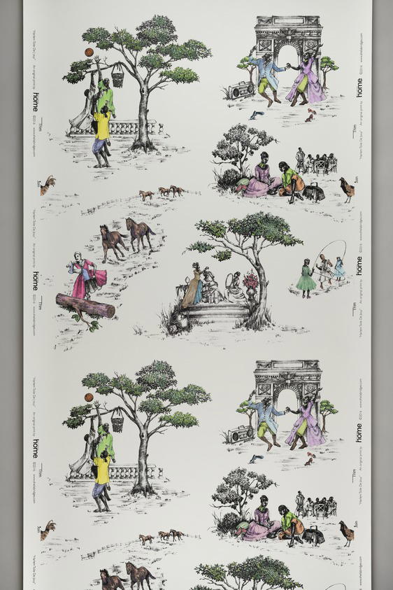 Harlem Toile Wallpaper, Digital Hand Colorway · Brooklyn Museum