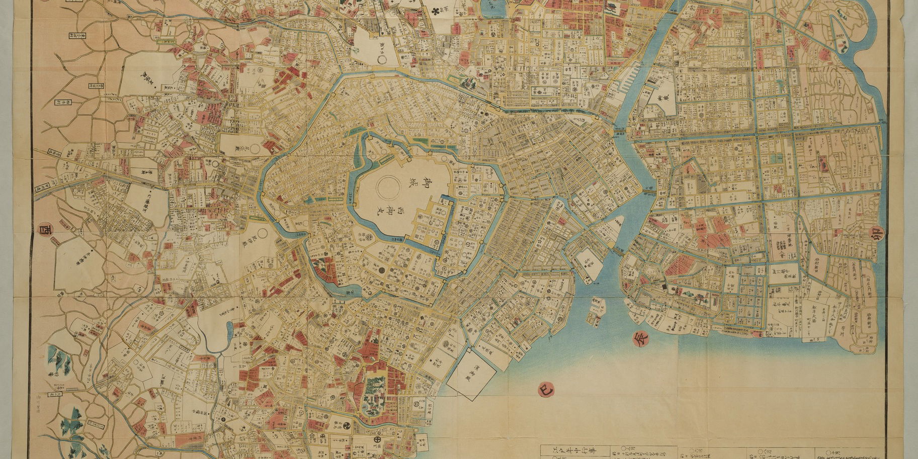 Illustrated Map of Great Edo, Revised in the Ansei Period (Ansei kaisei ...