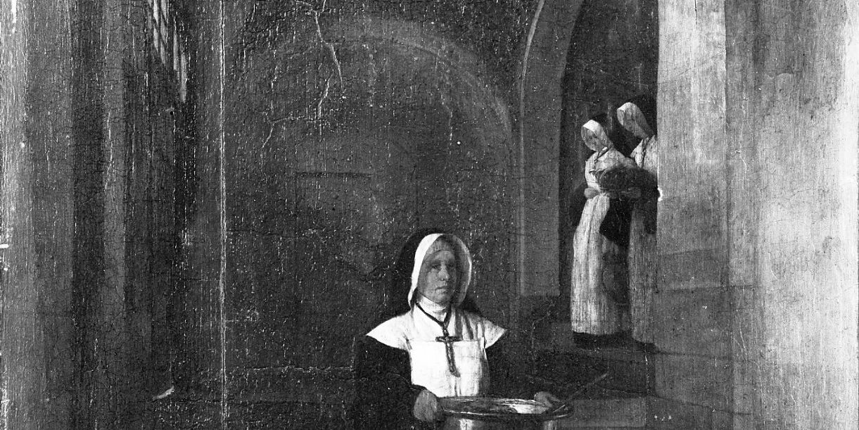 Nuns Going to Distribute Food (Religieuses allant distribuer des vivres ...