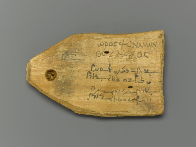 Tag for Mummy of a Stonecutter, with Text in Greek and Demotic ...