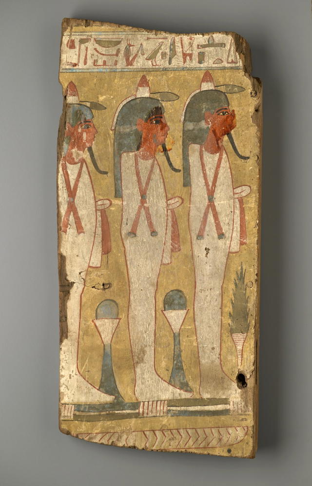 Sons of Horus on Coffin Fragment · Brooklyn Museum
