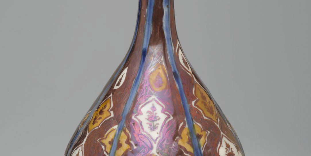Lobed Pear-Shaped Bottle with Floral Escutcheons · Brooklyn Museum