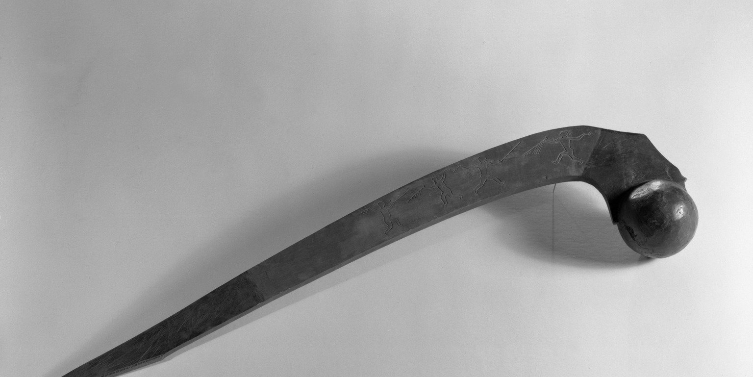 Ball-headed War Club with Carvings of Birds and Men · Brooklyn Museum