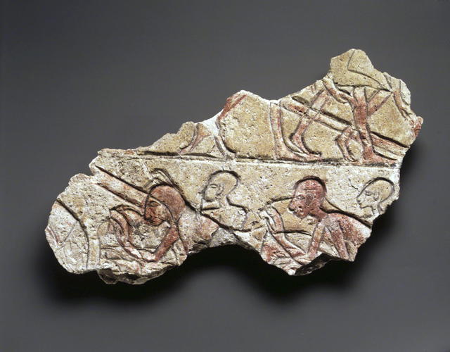 Relief Fragment of Bowing Figures · Brooklyn Museum