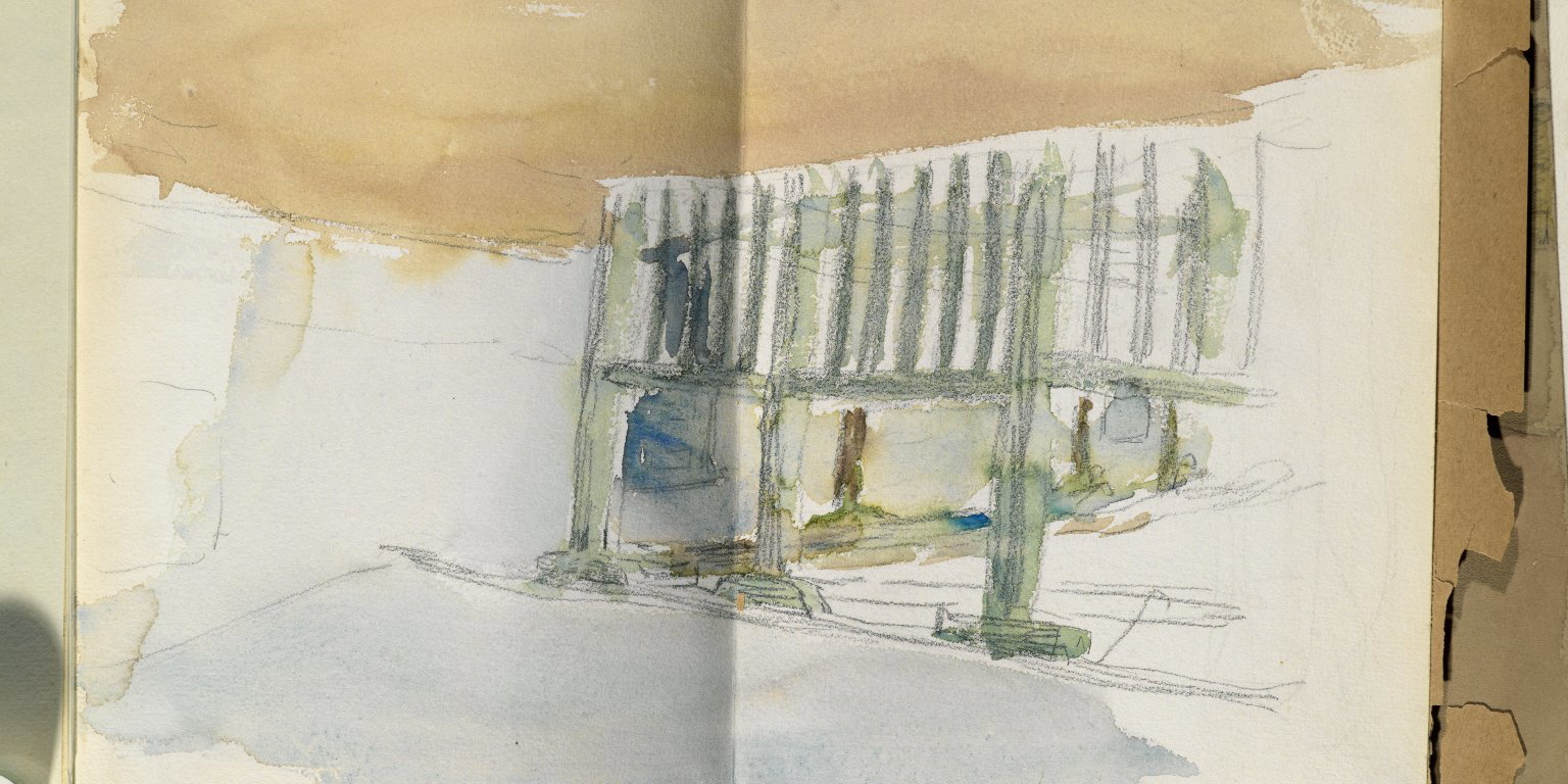 Spanish Sketch Mounted in Scrap Book · Brooklyn Museum