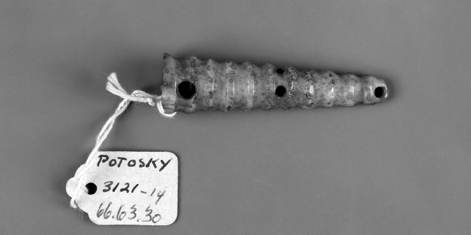 Tapering Object with rounded impressions and ten openings · Brooklyn Museum