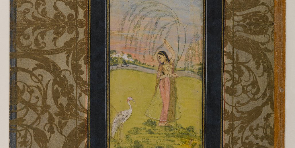 Woman Under a Willow and Calligraphy Panel (Double-sided Painting ...