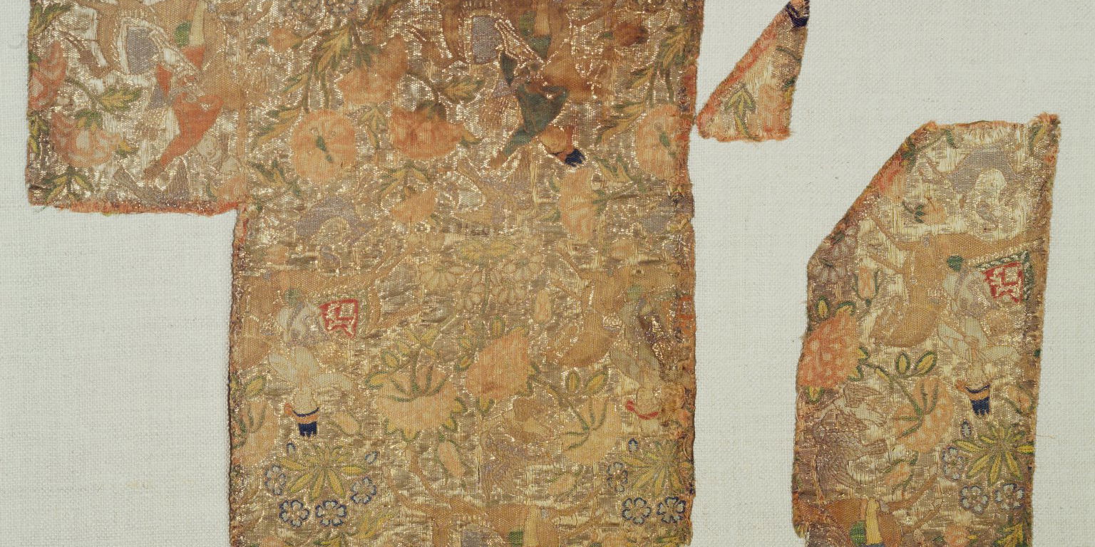 Textile Fragment with Pattern of Hunters and Falcons · Brooklyn Museum