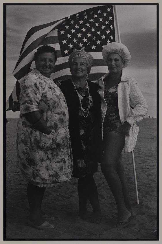 Three Women and Flag, Coney Island · Brooklyn Museum