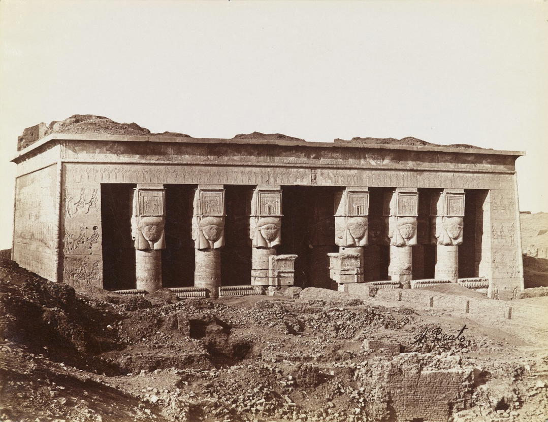 Temple of Hathor at Dendera (Dendur) (View from northeast of the façade ...