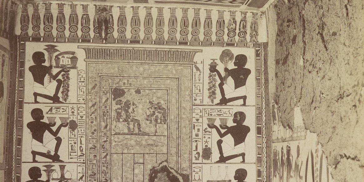 Tomb of Nakht at Thebes (View of painted wall and ceiling from tomb ...