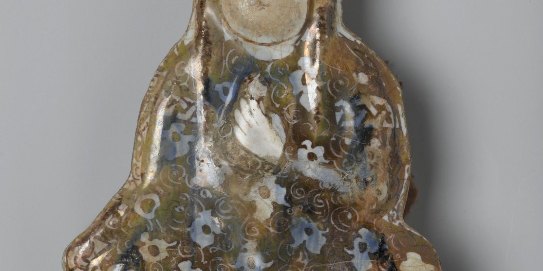 Tile in the Shape of a Seated Figure · Brooklyn Museum