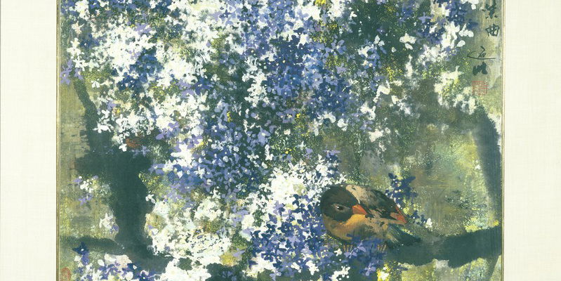 Hanging Scroll (Framed) - Purple Rhythm with Lilacs · Brooklyn Museum