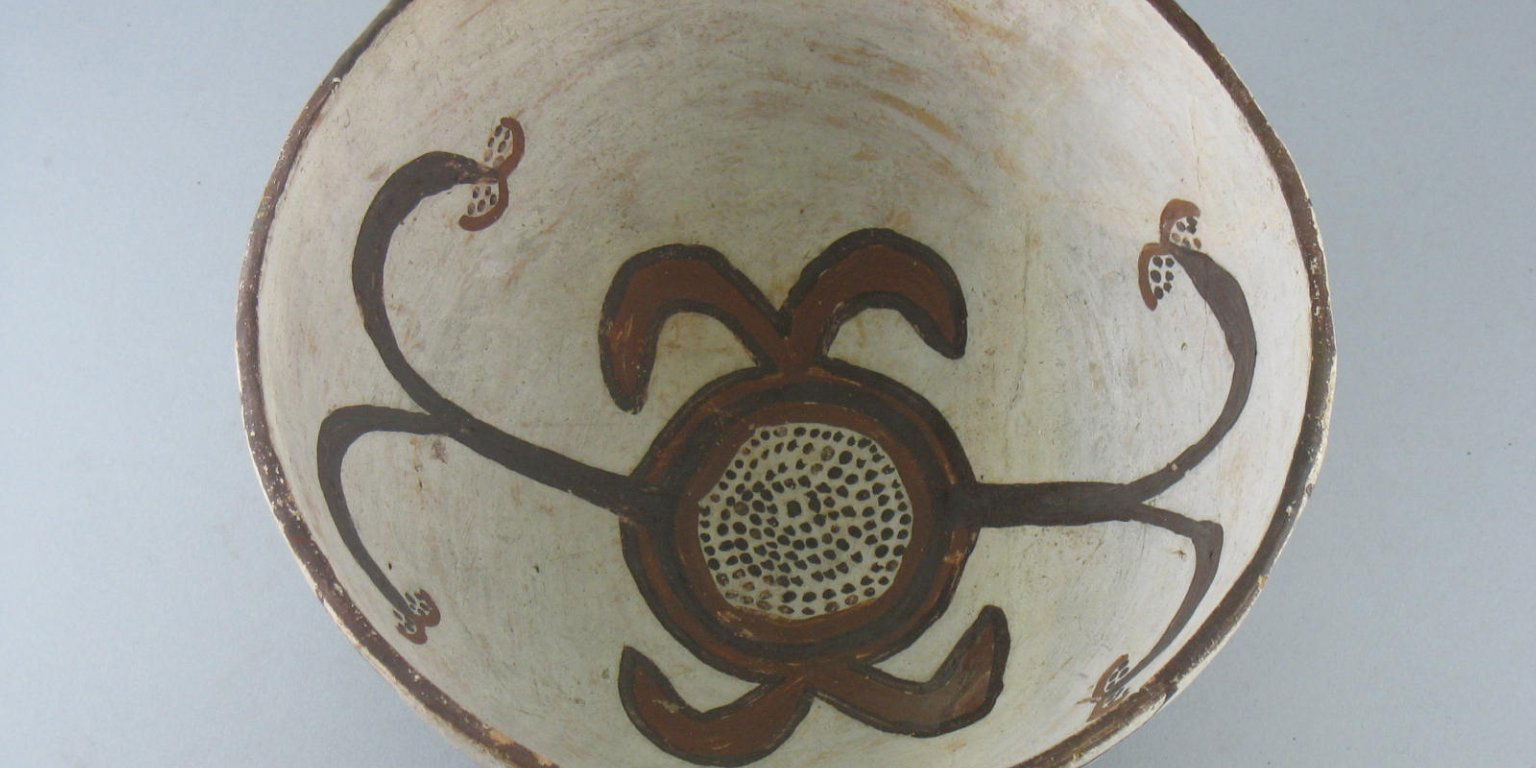 Orangeware Bowl (Tetsa) with Brown and Red Designs · Brooklyn Museum