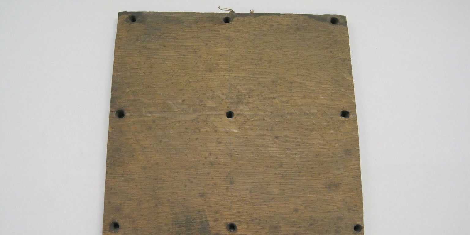 Square Board with Nine Pins for Game · Brooklyn Museum