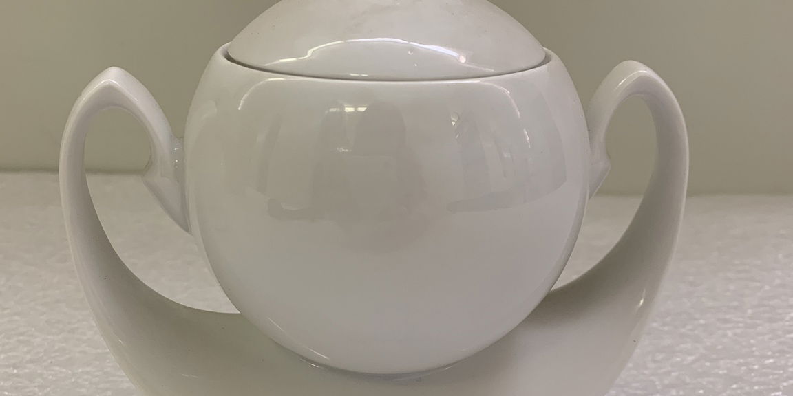 Sugar Bowl with Lid from a Three Piece Tea Set, Monoikos Pattern ...