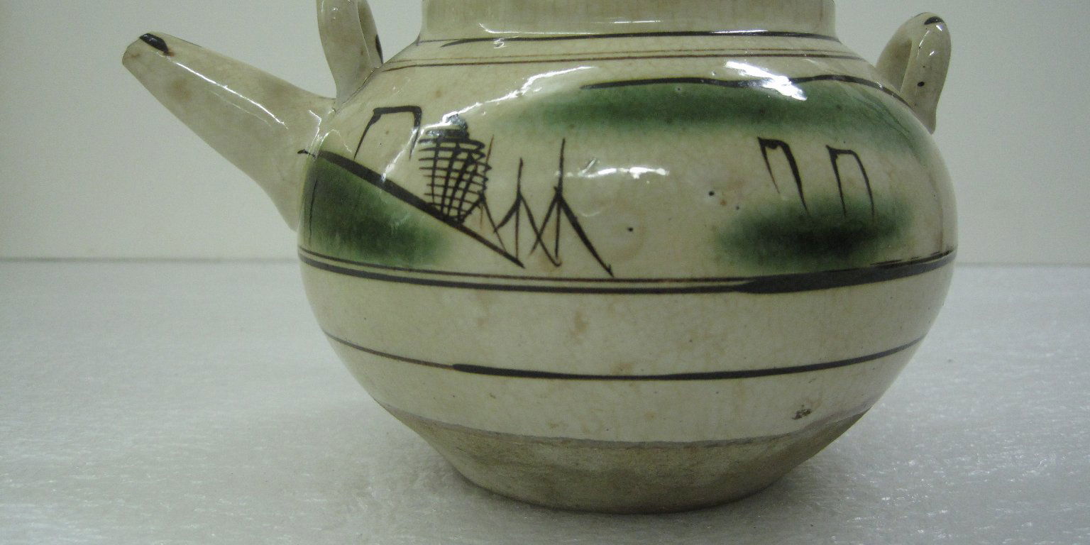 Landscape Tea Pot with Lid (Sansui Dobin): Shigaraki Ware · Brooklyn Museum