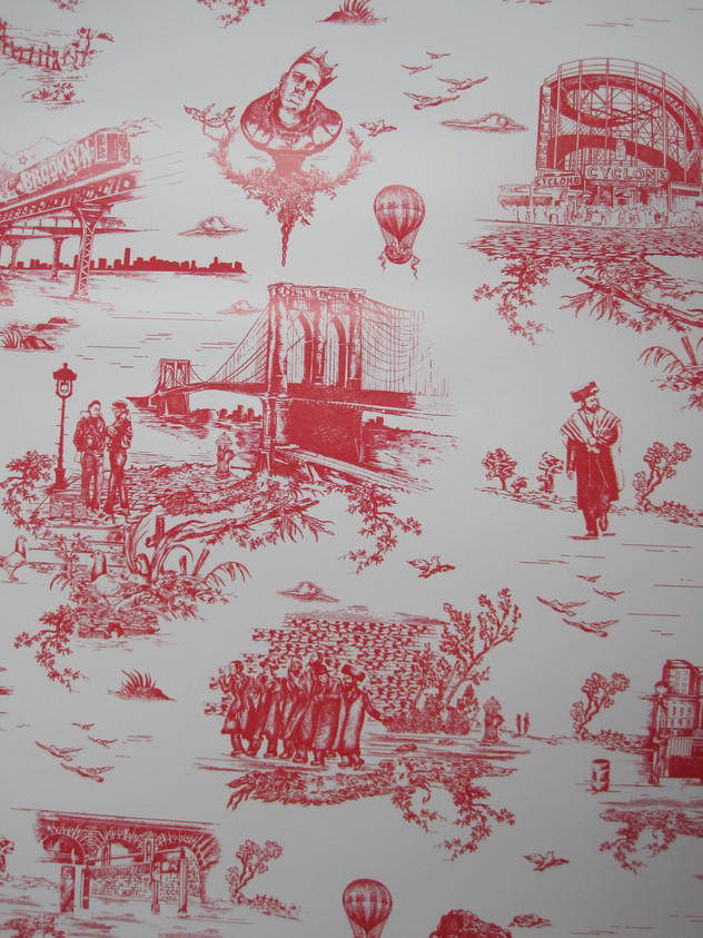 Wallpaper, "Brooklyn Toile" pattern · Brooklyn Museum