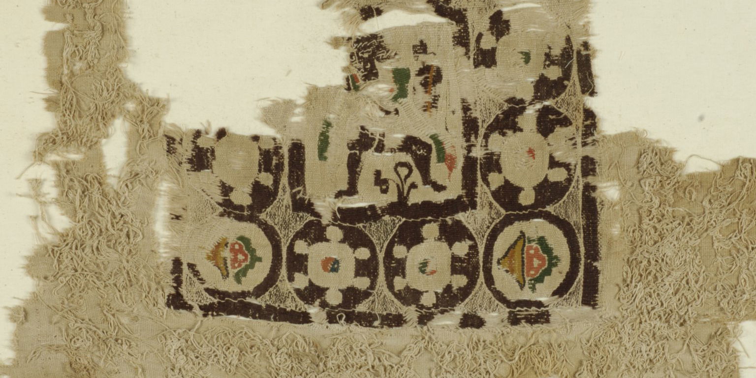 Square Fragment with Figure, Geometric, and Potted Plant Decoration ...