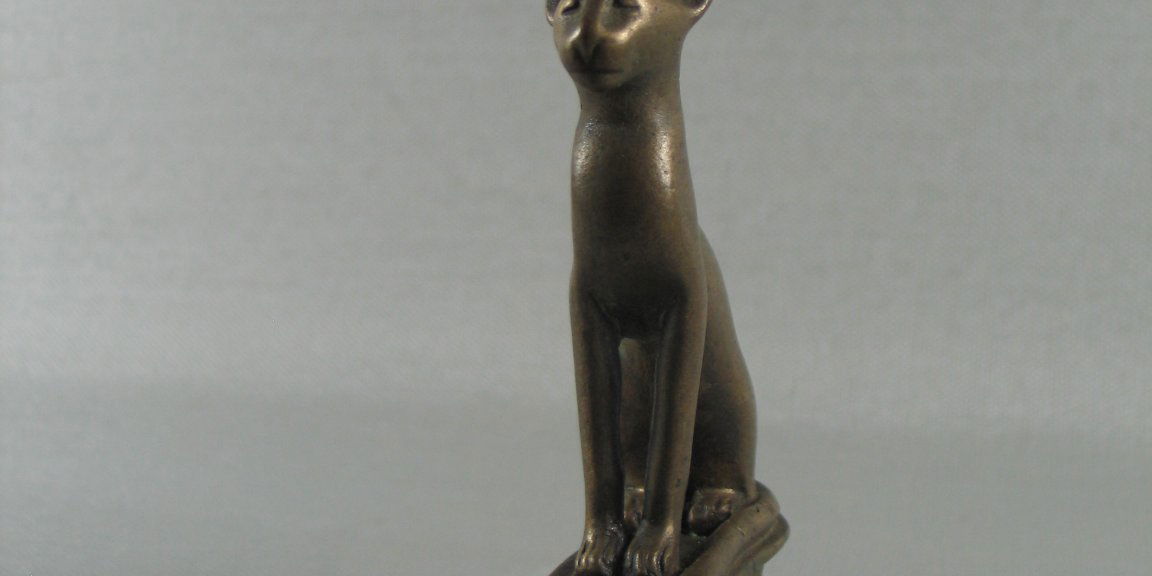 Top of Ceremonial Staff in the Form of the Papyrus Umbel Surmounted by a Cat · Brooklyn Museum