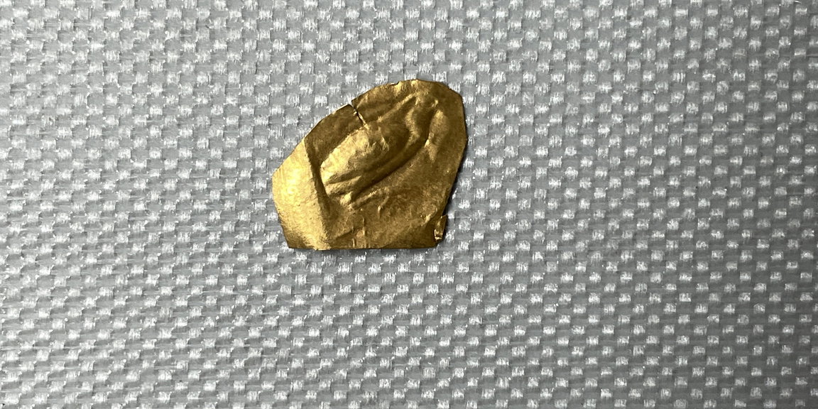 Small Piece of Shell Gold with Figure of a Swallow in Relief · Brooklyn ...