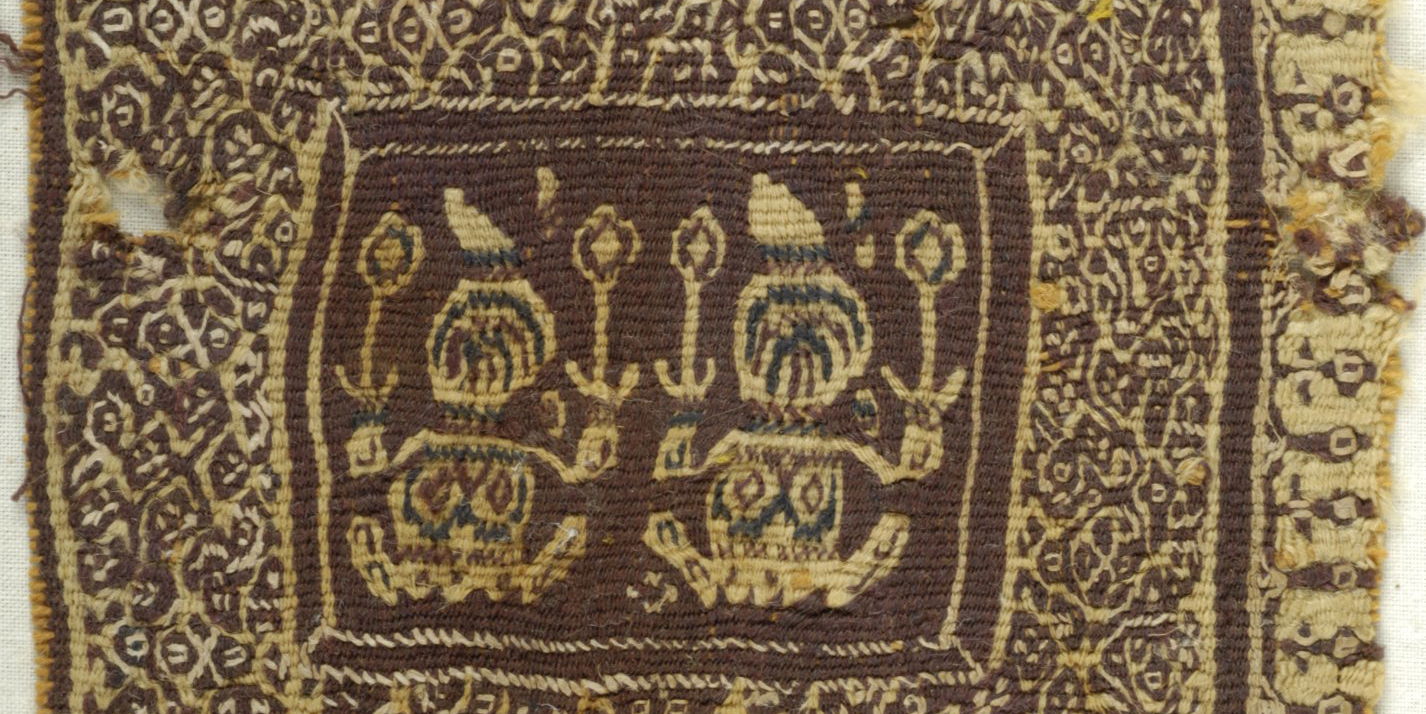 Square Fragment with Figural and Botanical Decoration · Brooklyn Museum