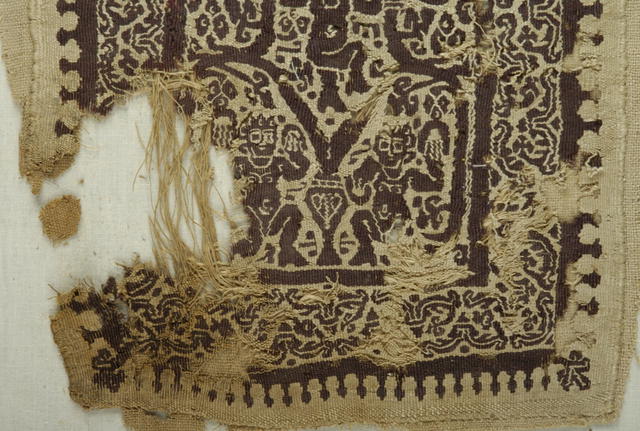 Square Fragment with Figural and Botanical Decoration · Brooklyn Museum