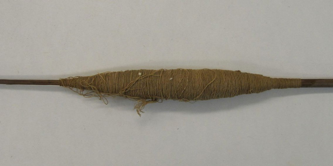 Spindle without Whorl, whole or Spindle with Cotton Yarn, Fragment ...