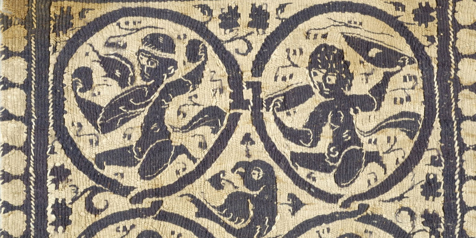 Square Fragment with Figural, Animal, and Botanical Decoration ...