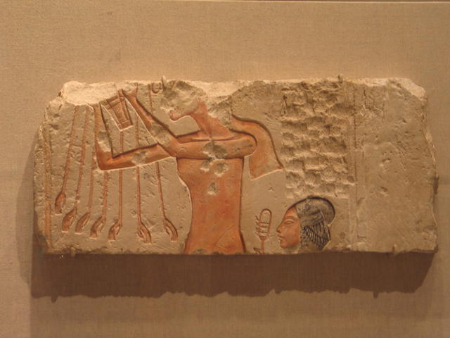 Akhenaten and His Daughter Offering to the Aten · Brooklyn Museum